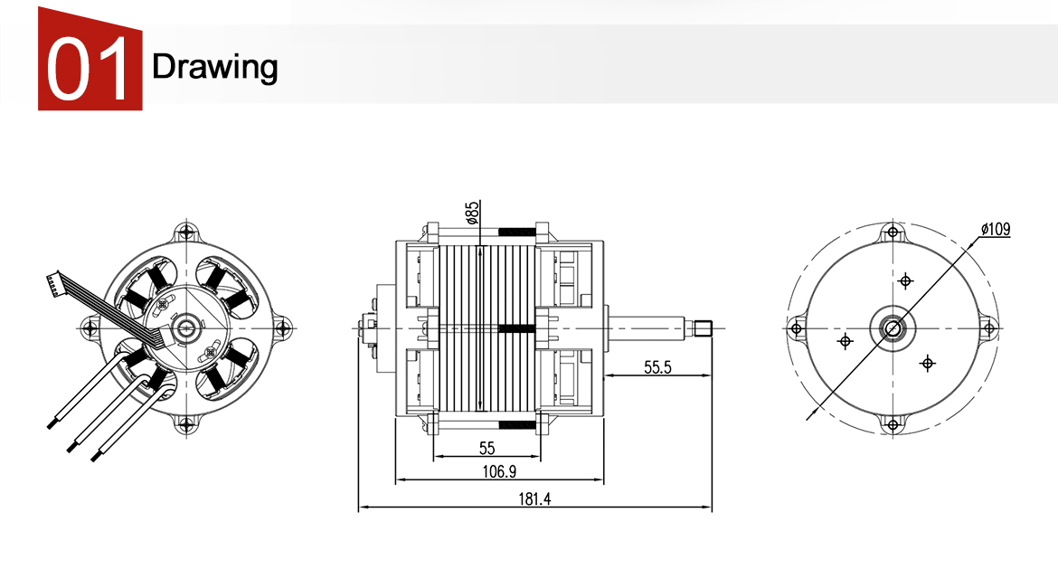 Kitchen Food Garbage Disposer Brushless DC Motor